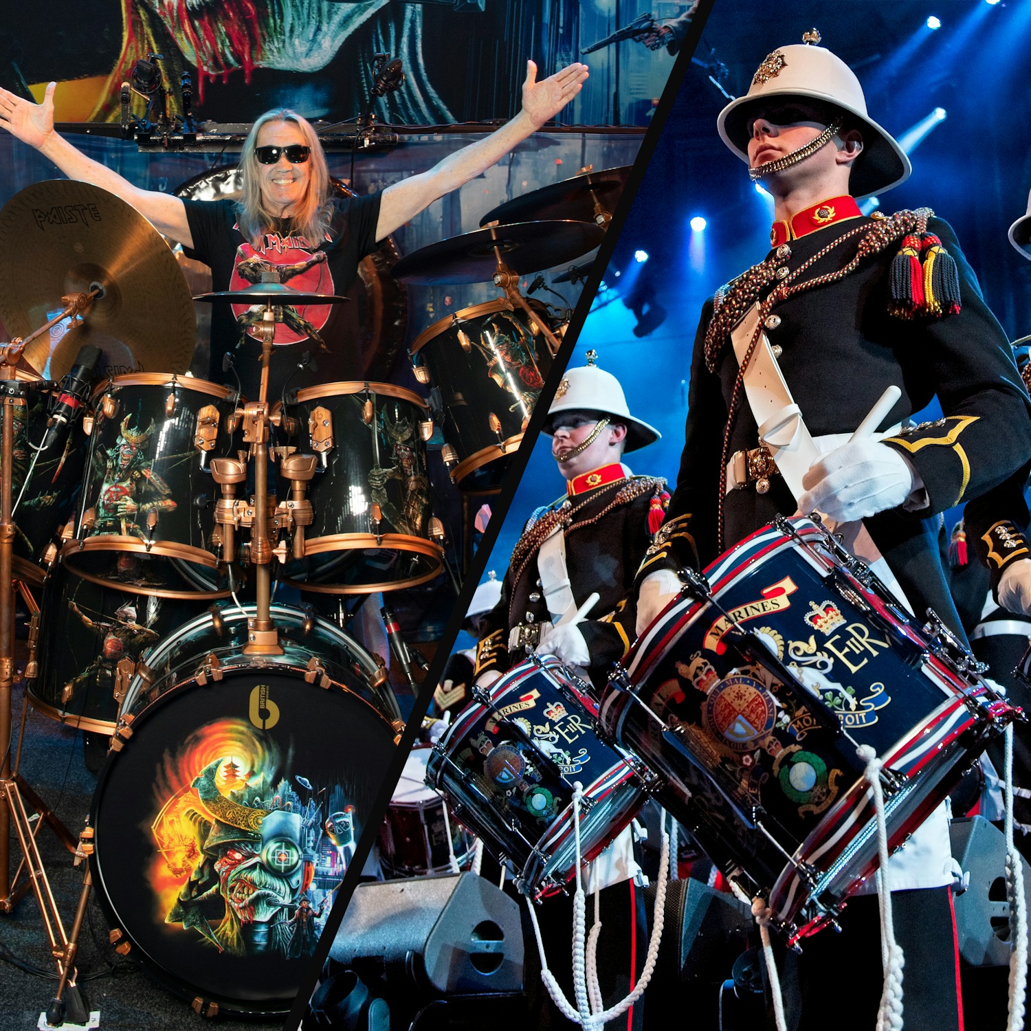 Watch Nicko McBrain perform with The Bands of HM Royal Marines - Hell ...